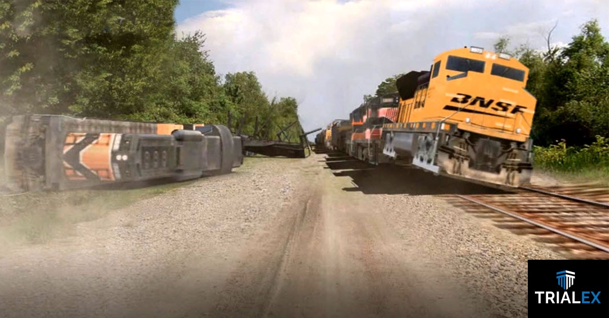 Visual exhibit of railroad injury, collision and derailment